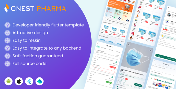Multi Vendor Pharmacy Ecommerce App UI kit with Google - code.market