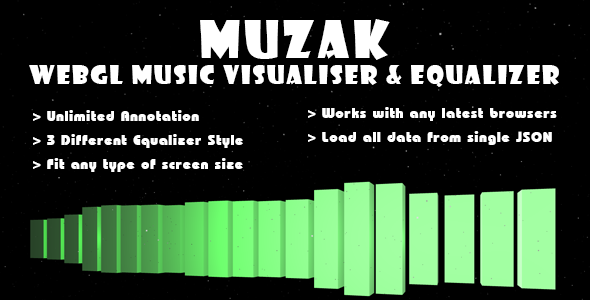 Muzak - WebGL Music Visualiser & Equalizer - code.market