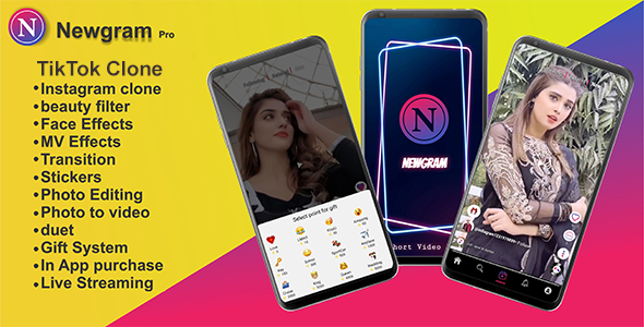 Newgram App - Instagram clone or Tiktok clone - code.market