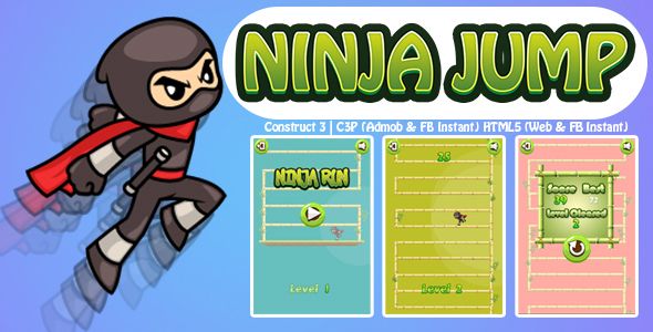 Ninja Jump Game (Construct 3 | C3P | HTML5) Endless Game - code.market