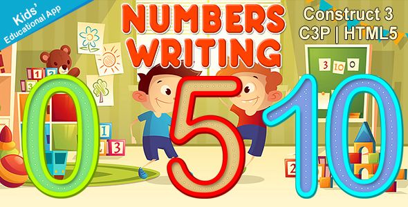 Numbers Writing App (Construct 3 | C3P | HTML5) Kids Educational App - code.market