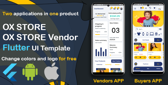 OX STORE Multi vendor e-commerce Flutter Full App UI Kit 2 APP - code.market