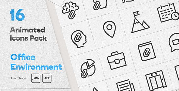 Office Environment Animated Icons Pack - Wordpress - code.market