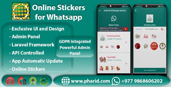 Online Stickers for Whatsapp - Admin Panel | Beautiful - code.market