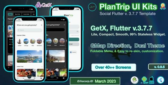 PlanTrip - Social Flutter v. 3.7.7 Template UI with - code.market