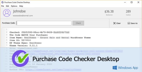Purchase Code Checker Desktop - code.market