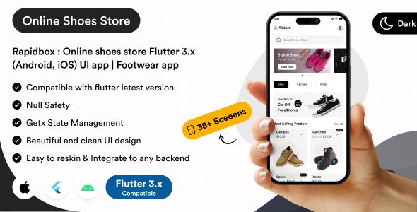 Rapidbox : Online shoes store Flutter 3.x (Android, - code.market