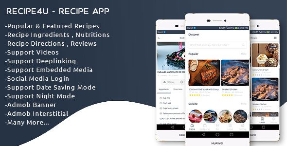Recipe4u - Recipe App with Admin Panel - code.market