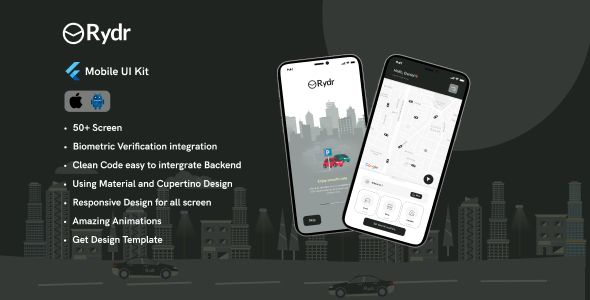 Rydr - Amazing Ride Sharing UI kit for Android and iOS (Flutter) - code ...