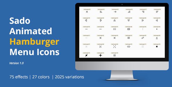 Sado Animated Hamburger Menu Icon Collection - code.market