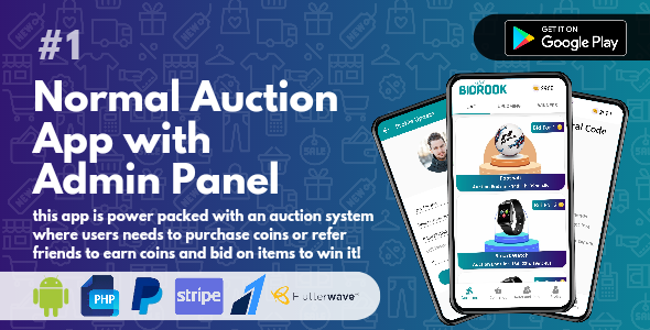 Simple Auction Multivendor App | App + Admin Panel + - code.market