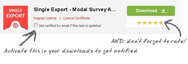Single Export - Modal Survey Add-on - code.market