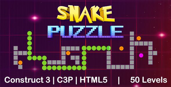 Snake Puzzle Game (Construct 3 | C3P | HTML5) 50 Levels - code.market