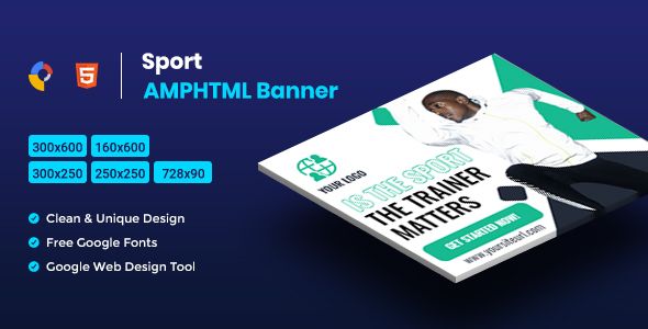 Sport AMPHTML Banners Ads Template - code.market