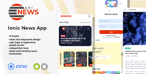 Sri News - Ionic 6 News App Template - code.market