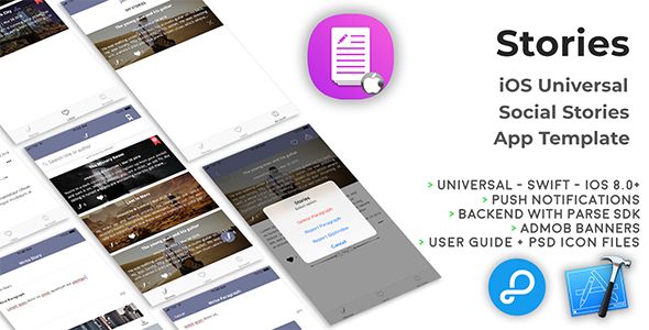 Stories | iOS Universal Fun Social Stories App Template (Swift) - code.market