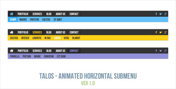 Talos - Animated Horizontal Submenu - code.market