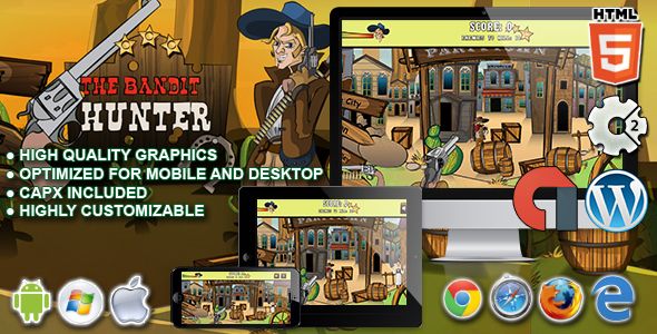 The Bandit Hunter - HTML5 Construct 2 Game - code.market