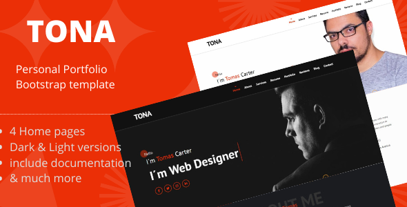 Tona - Personal Portfolio HTML5 Template - code.market