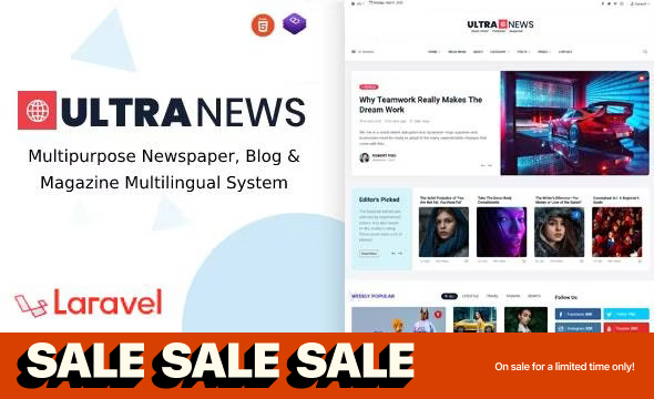 UltraNews - Laravel Newspaper, Blog Multilingual - code.market