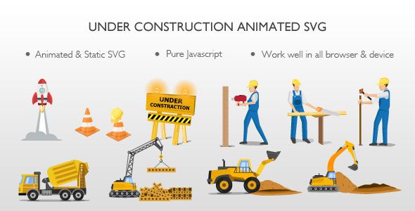 Under Construction Animated SVG - code.market