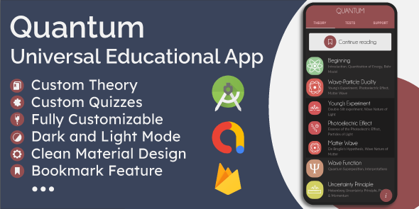 Universal Offline Educational App - Theory (eBook) & Quizzes - code.market