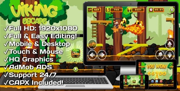 Viking Escape Html5 Game Mobile Versionadmob Codemarket