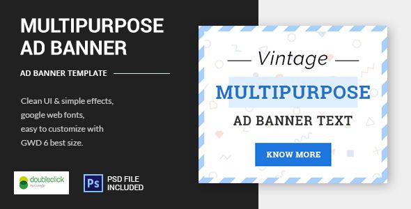 Vintage Multipurpose - HTML5 Animated Banner Template - code.market