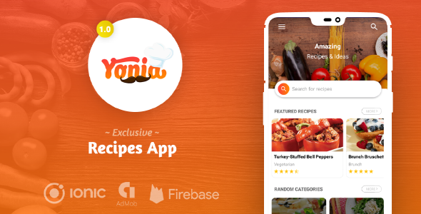 Yonia - Ultimate Ionic Recipes App + Admin Panel - code.market