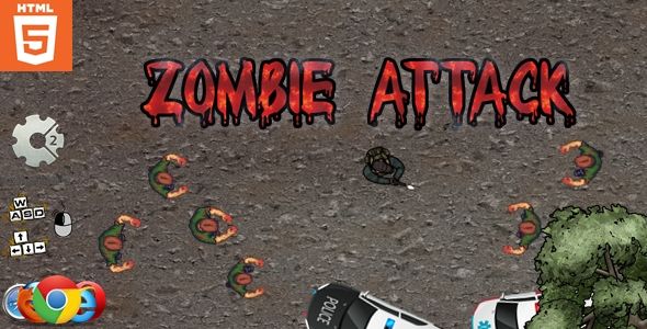 Zombie attack - HTML5 - Survival game - code.market