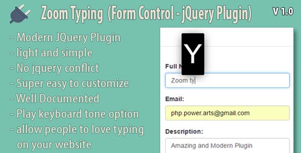 Zoom Typing (Form Control - jQuery Plugin) - code.market