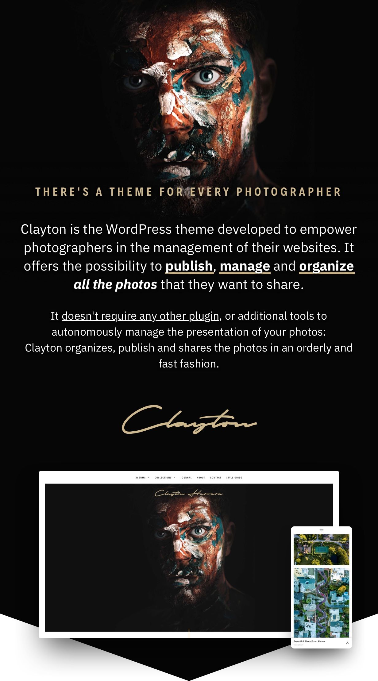 Clayton, an Elegant Theme for Photographers - code.market