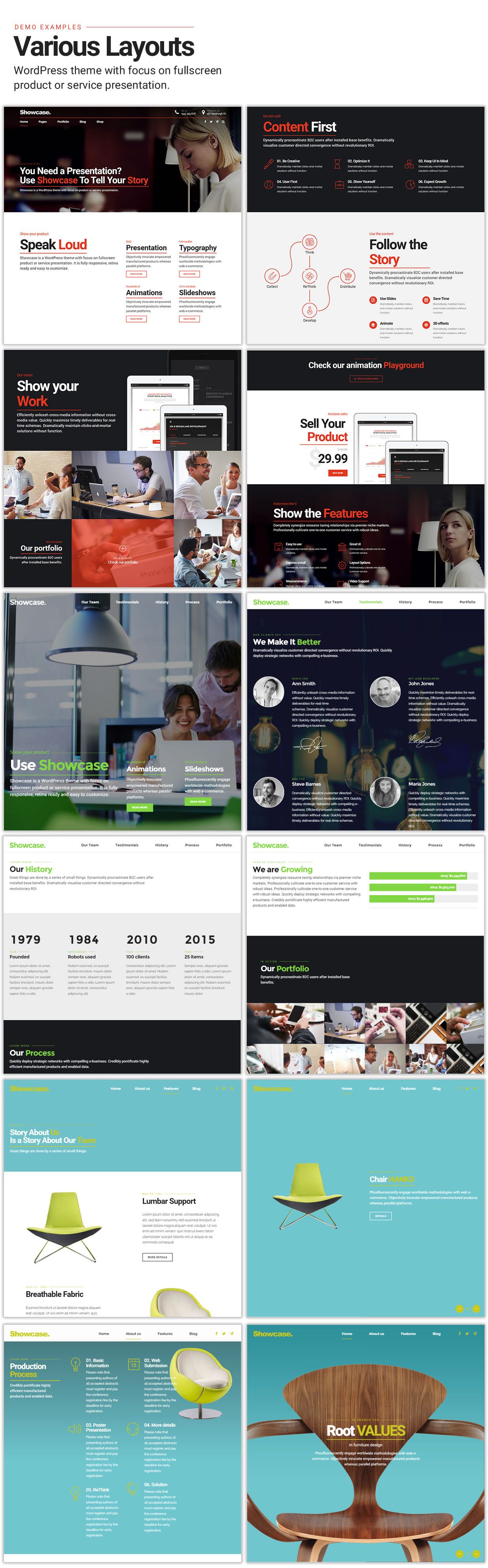 Showcase - Fullscreen Slides Wordpress Theme - code.market