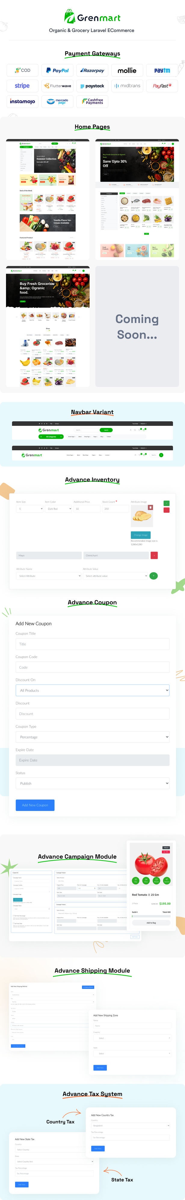 Grenmart – Organic & Grocery Laravel eCommerce - code.market