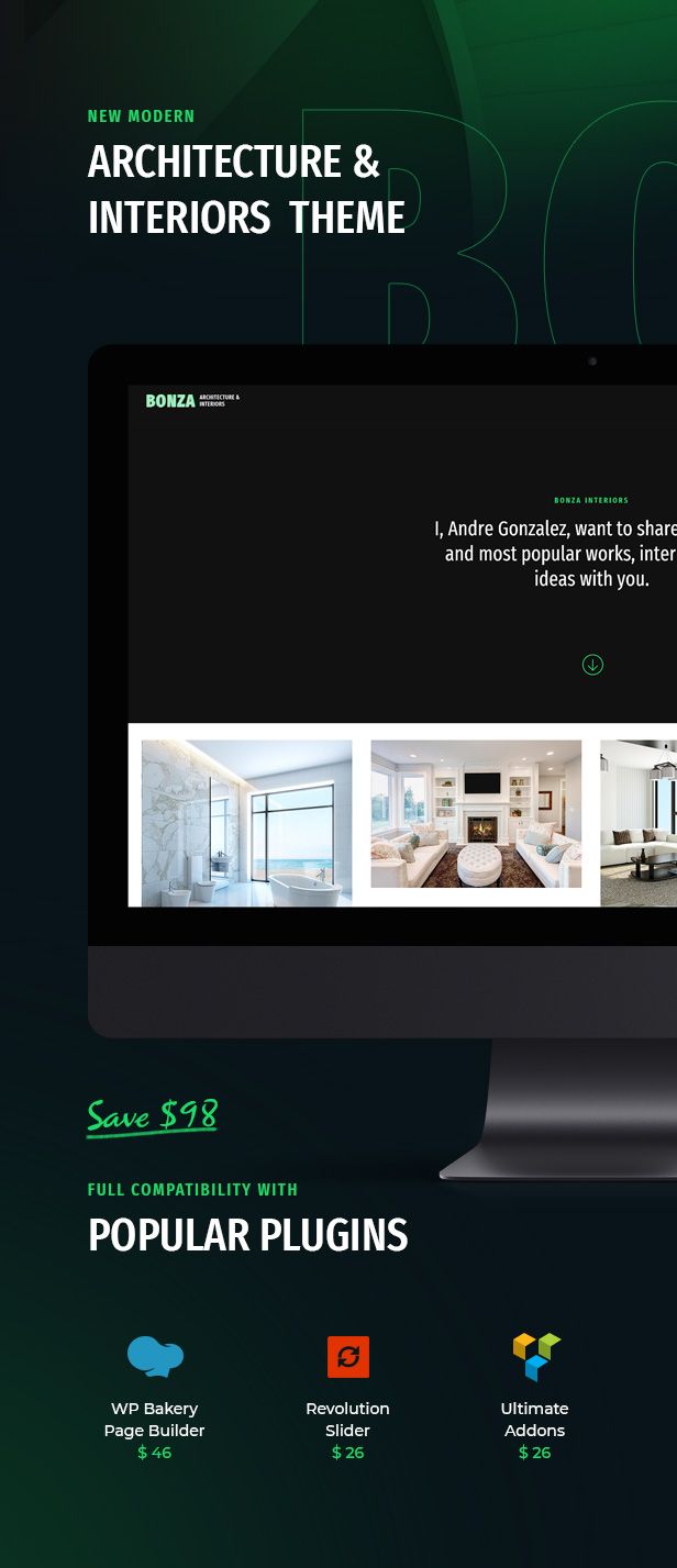 Bonza Architecture & Interior WordPress Theme - code.market