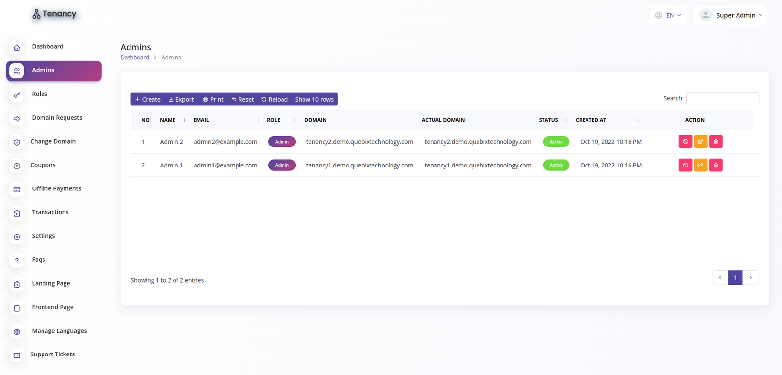 Tenancy Domains Database Users Role Permissions And Settings Code