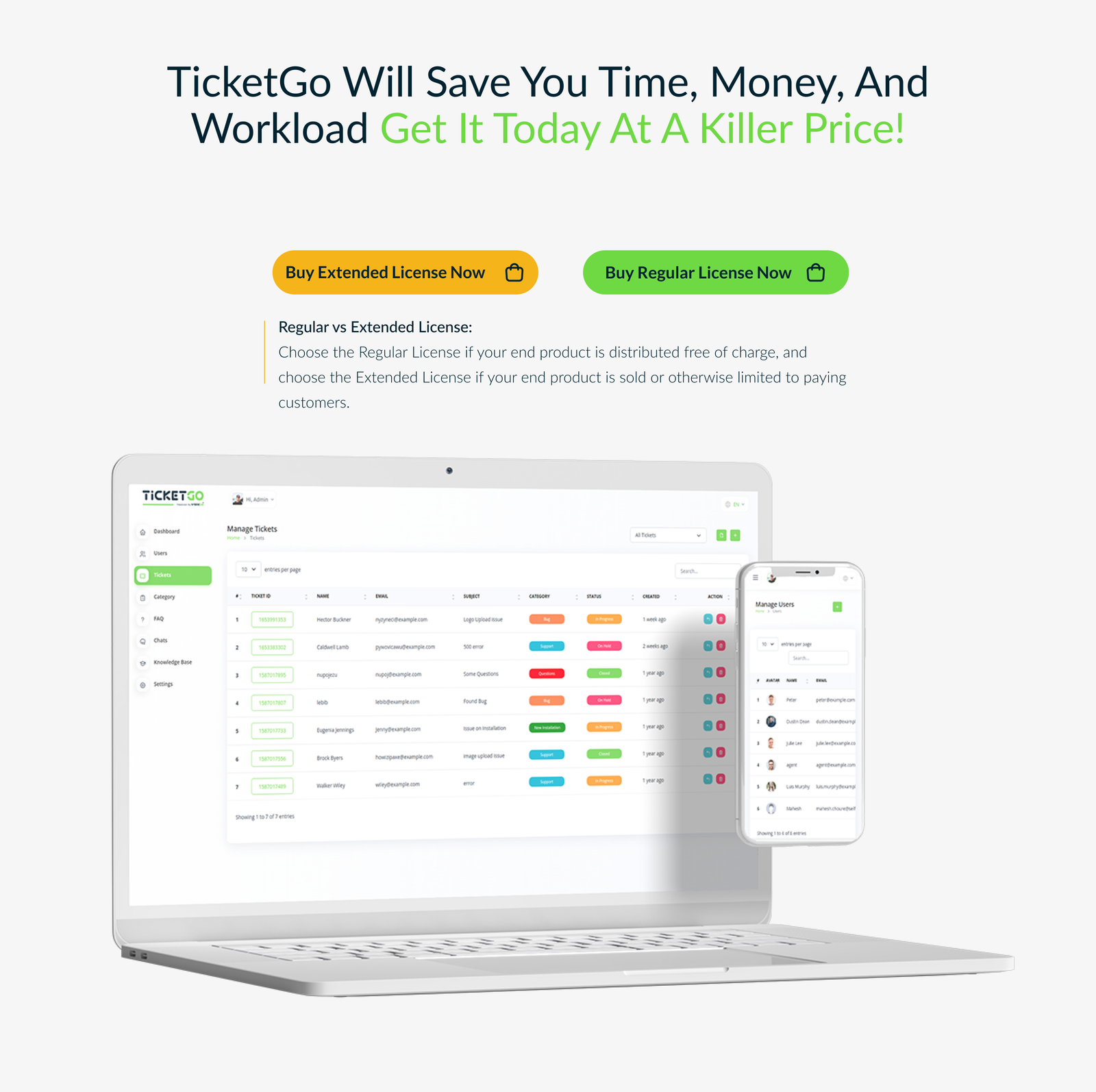 TicketGo SaaS - Support Ticket System - code.market