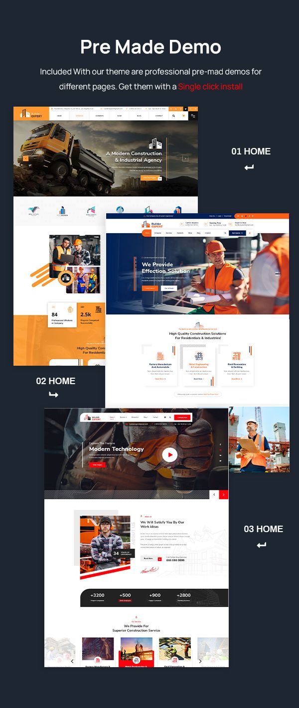 Builder Expert - Construction and Architecture WordPress Theme - code.market