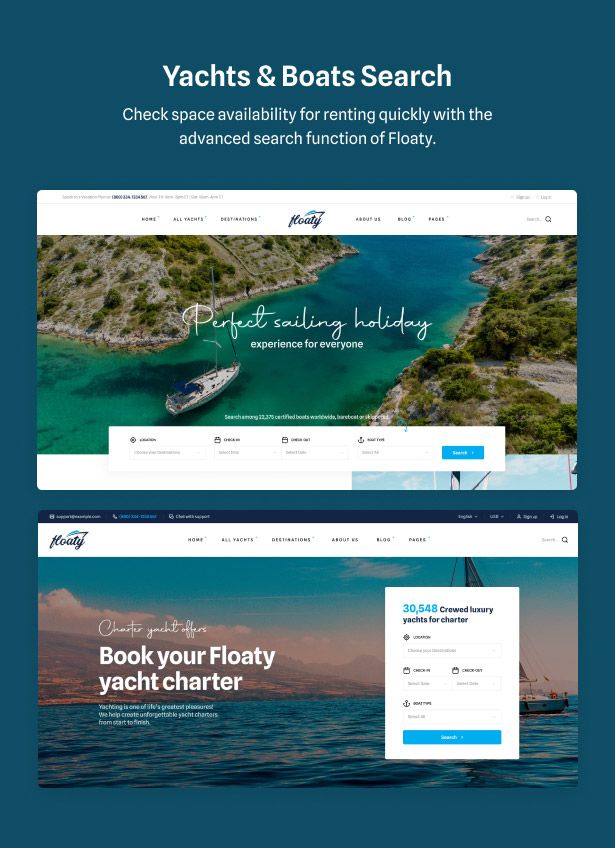 Floaty - Boat & Yacht Rental WordPress Theme - code.market