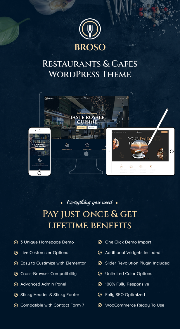 Broso - Restaurants & Cafes WordPress Theme - code.market