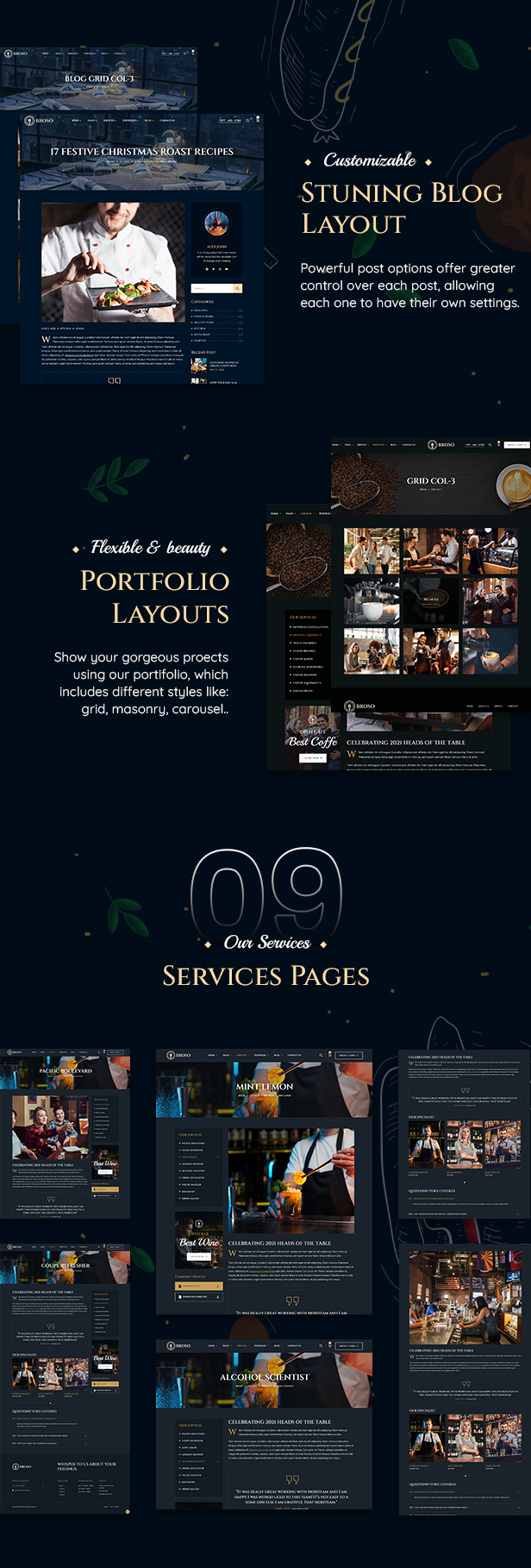Broso - Restaurants & Cafes WordPress Theme - code.market