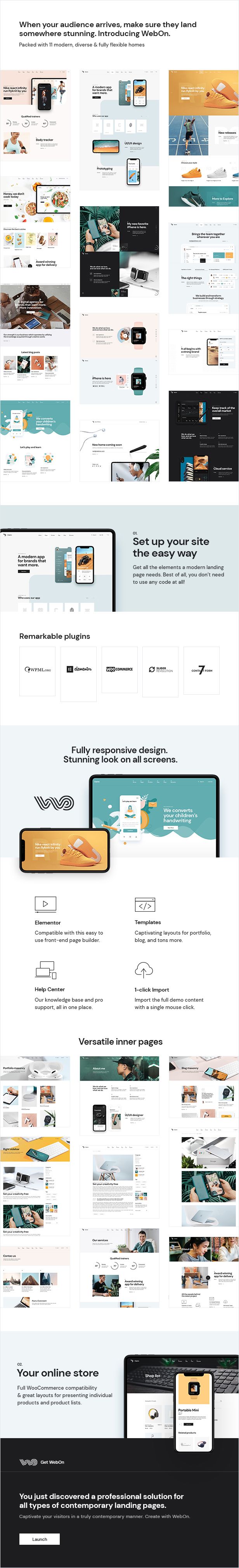WebOn - Landing Page WordPress Theme - code.market