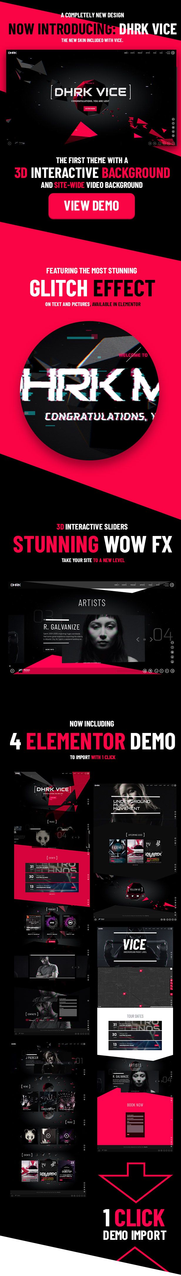 Vice: Underground Music Elementor WordPress Theme - code.market