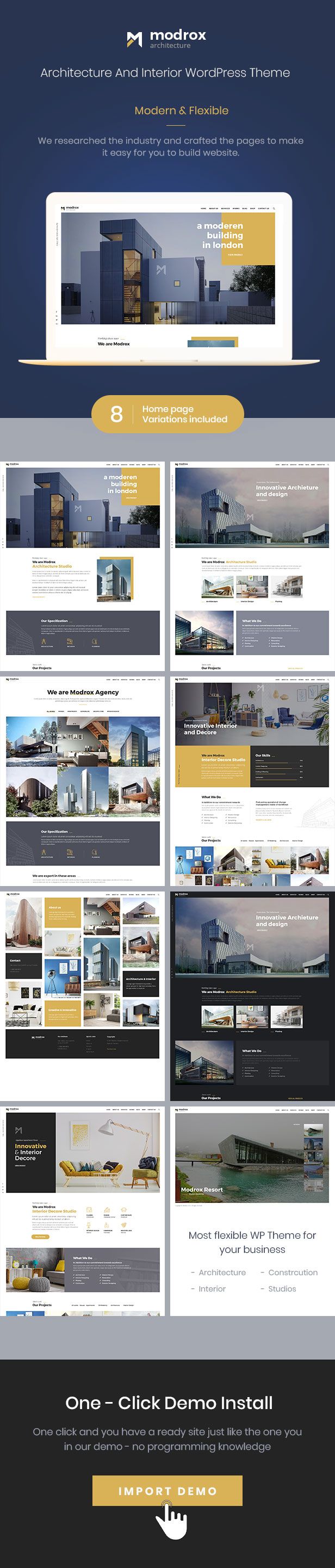 Modrox : Architecture And Interior WordPress Theme - code.market