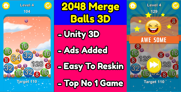 2048 Merge Balls 3D Game Unity Source Code (Template) - code.market
