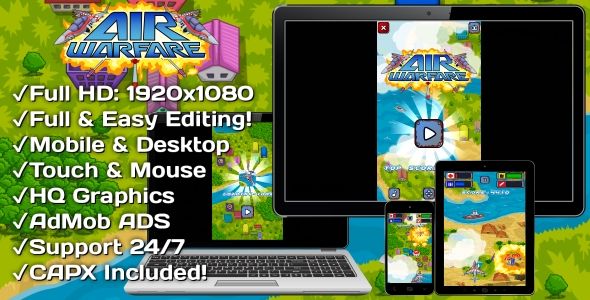 Air Warfare - HTML5 Game + Mobile Version! (Construct - code.market