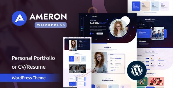 Ameron - Personal Portfolio or CV/Resume WordPress Theme - code.market