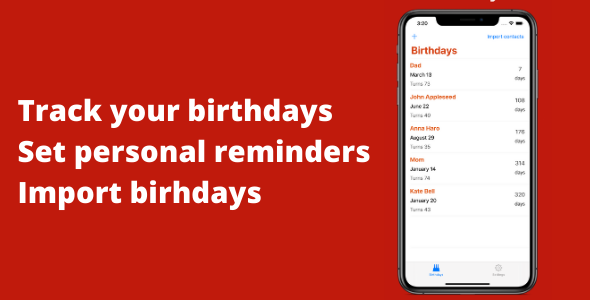 Birthday Reminder & Tracker - code.market