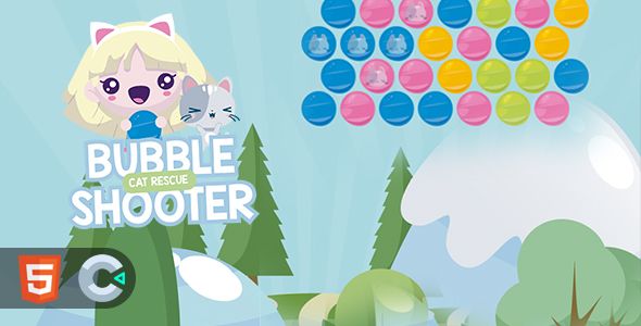 Cat Rescue Bubble Shooter HTML5 Construct 3 Game - code.market