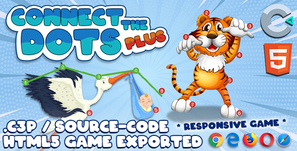Connect The Dots Plus HTML5 Game - With Construct 3 File (.c3p) - code.market